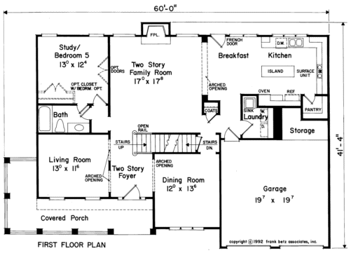 MARYLAND House Floor Plan | Frank Betz Associates